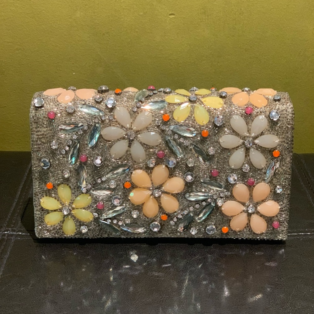 Alice + Olivia - Rhinestone & Beaded Flower Evening C… - Gem